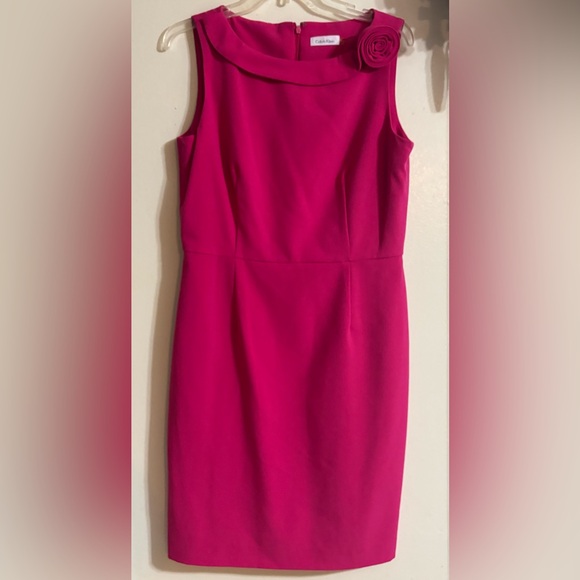 Calvin Klein | Dresses | Calvin Klein Vibrant Pink Midi Dress With ...